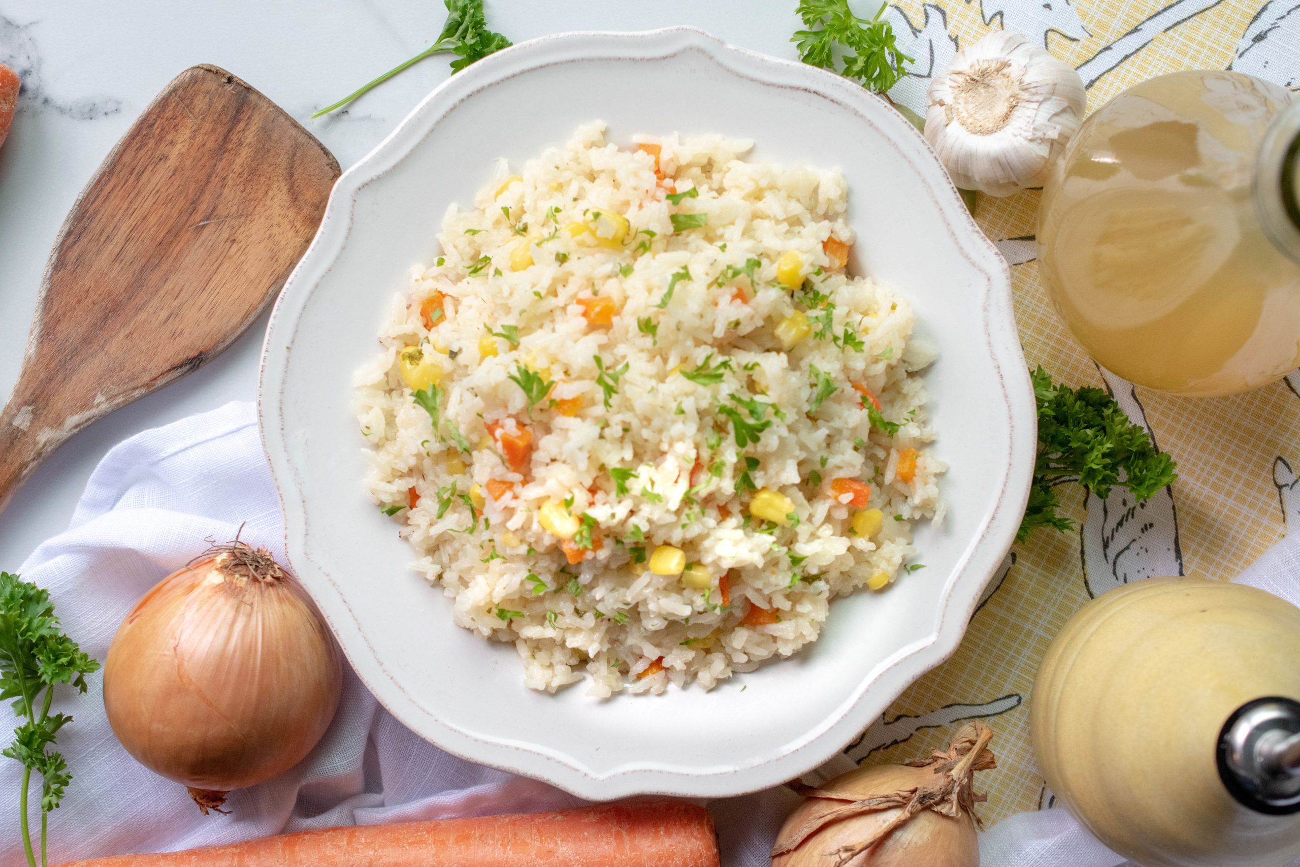 Simple Rice Pilaf - Peppers & Pennies